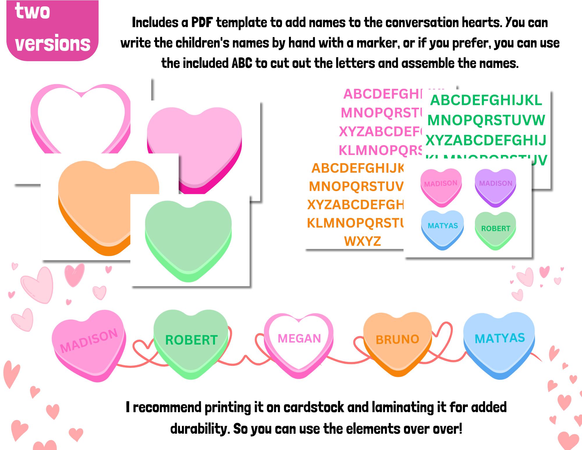 Valentine's Day Bulletin Board Kit: Conversation Hearts Decor (digital ...