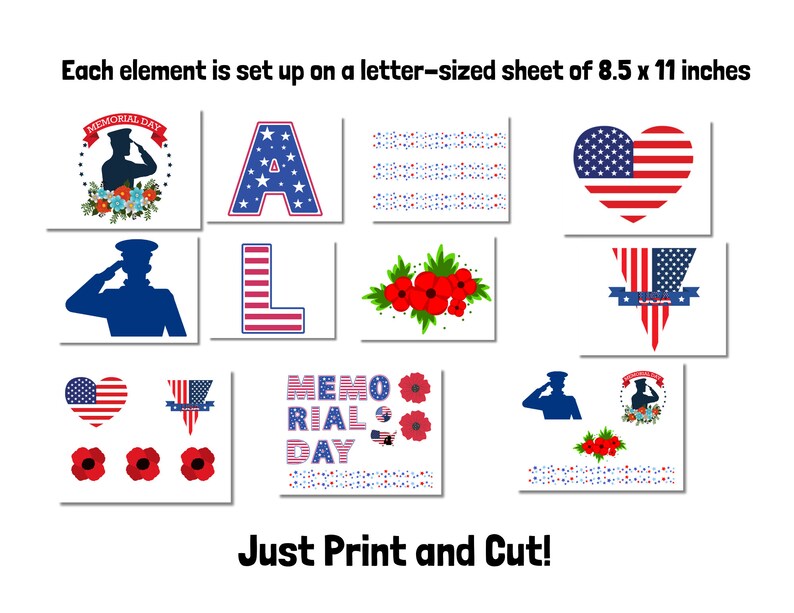 Memorial Day Bulletin Board Kit: Classroom Decor (digital Download) - Etsy