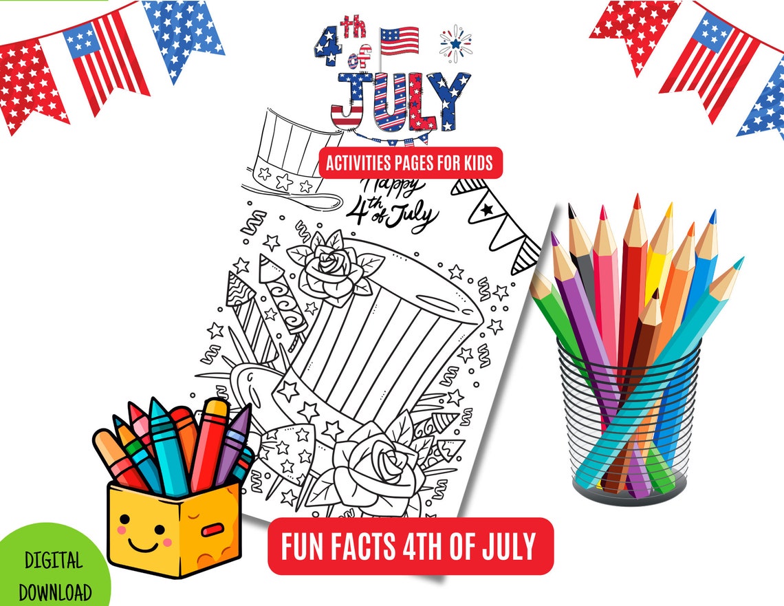 4th of July, Coloring Page, Printables for Kids, Coloring Book ...