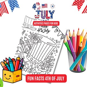 4th of July, Coloring Page, Printables for Kids, Coloring Book ...
