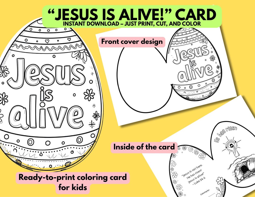 Printable Easter Coloring Card for Kids | Christian Easter Activity ...