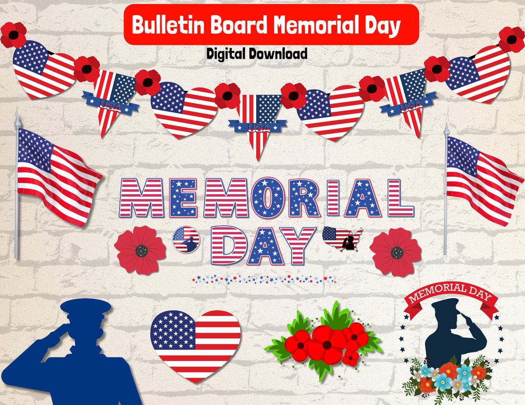 Memorial Day Bulletin Board Kit: Classroom Decor (digital Download) - Etsy