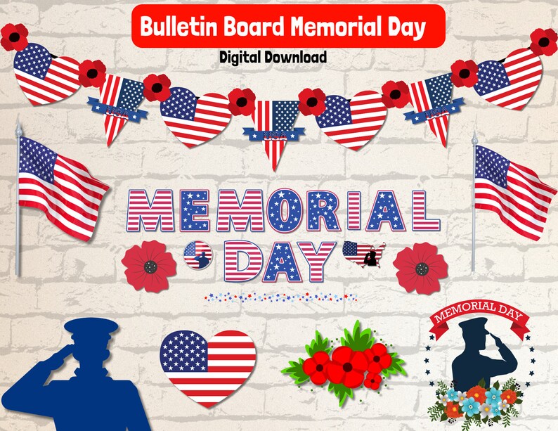 Memorial Day Bulletin Board Kit: Classroom Decor (digital Download) - Etsy