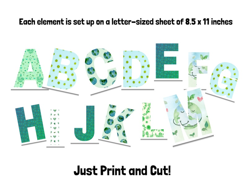 Earth Day Bulletin Board Letters, Printable Bulletin Board Letters ...