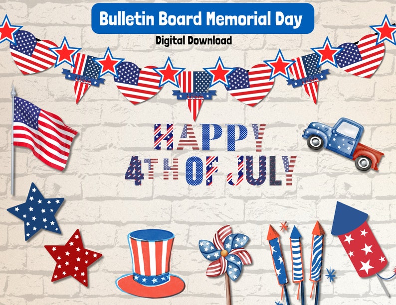 4th of July Bulletin Board Kit: Classroom Decor (digital Download) - Etsy
