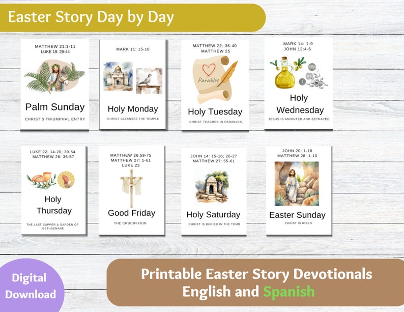 Easter Story Printable: Holy Week Devotional for Kids (digital Download ...