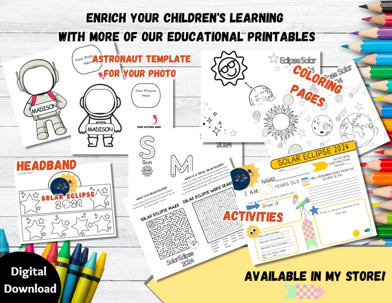 Solar Eclipse Flip Book: Educational Kids' Activity (digital Download ...