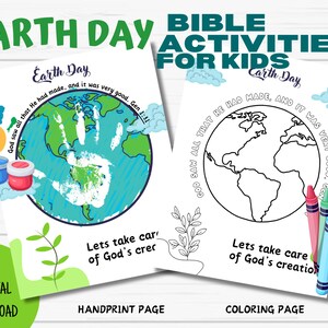 Earth Day Bible Lesson for Kids, Printable, Earth Day Handprint ...