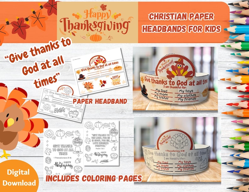 Christian Thanksgiving Headband, Craft Sunday School, Christian ...