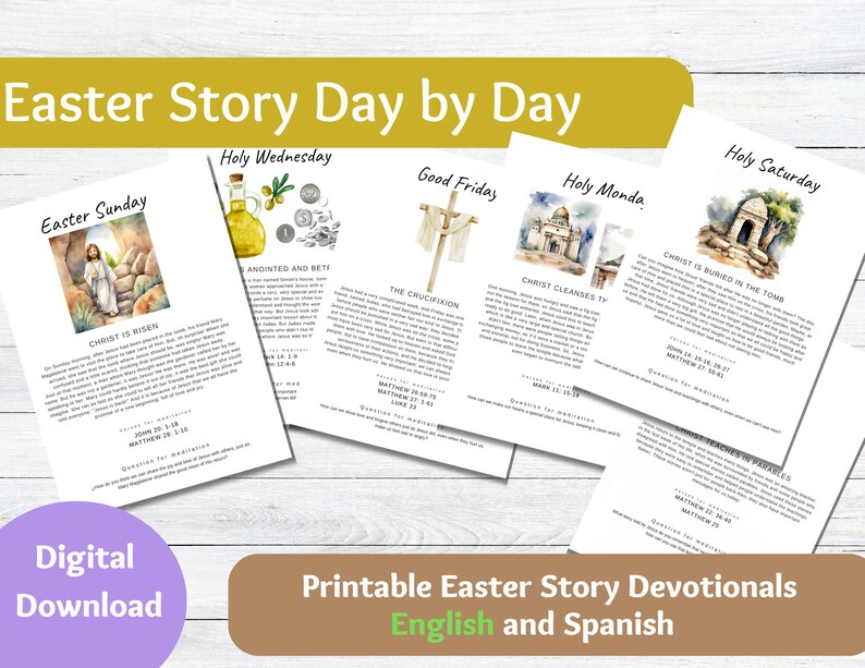 Easter Story Printable: Holy Week Devotional for Kids (digital Download ...