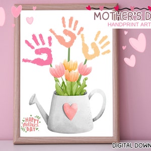 Mother's Day Handprint Art, Mother's Day Printable, Activity Page for ...
