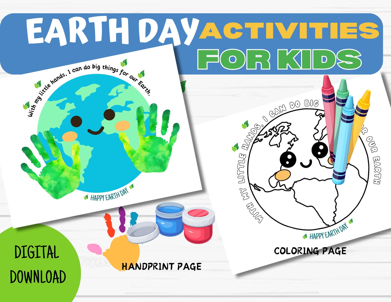 Earth Day Handprint, Handprint Art Earth Day Craft, Earth Day Activity ...