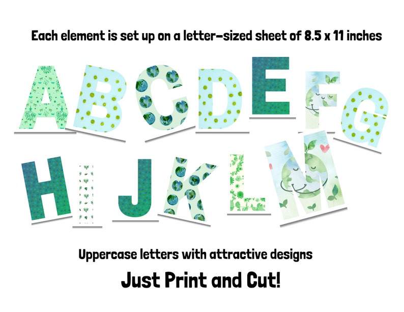 Earth Day Bulletin Board Kit, Letters, Borders, Banner April Printable ...