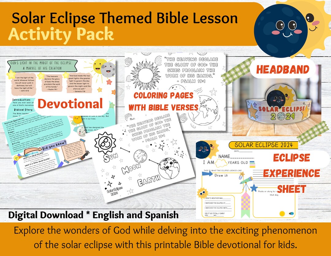 Solar Eclipse Themed Bible Lesson Bundle 2024 Solar Eclipse Lesson ...