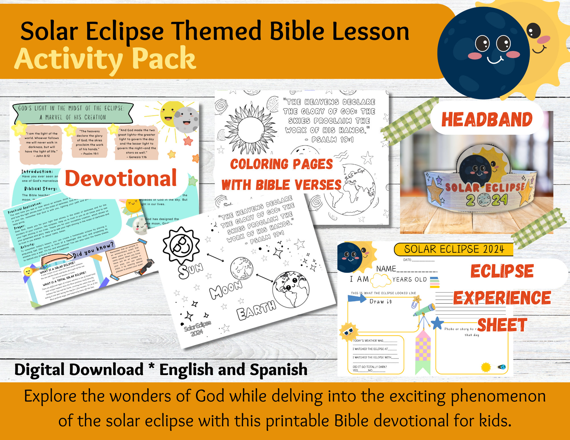 Solar Eclipse Themed Bible Lesson Bundle 2024 Solar Eclipse Lesson ...