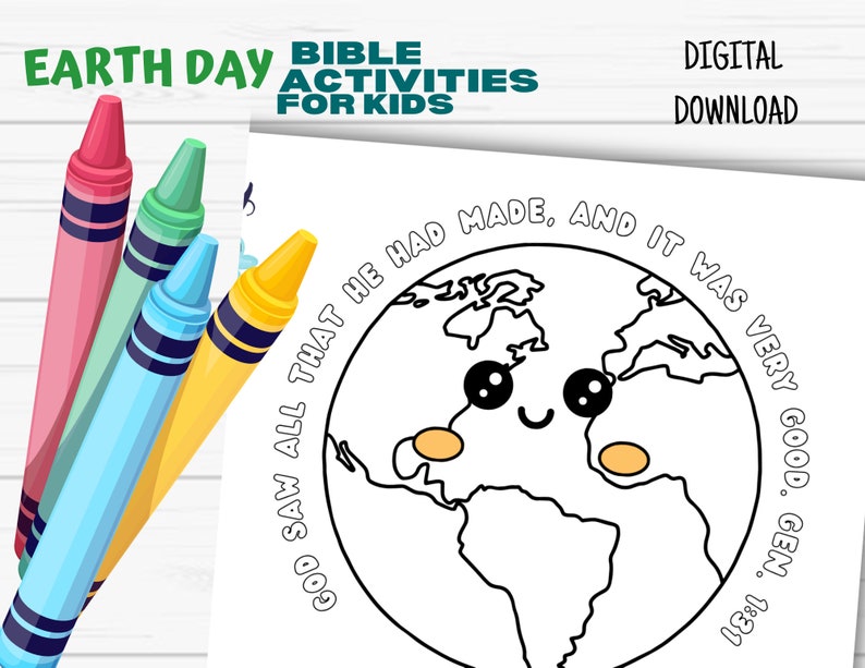Earth Day Handprint Art Craft: Bible Lesson Activity (digital Download ...