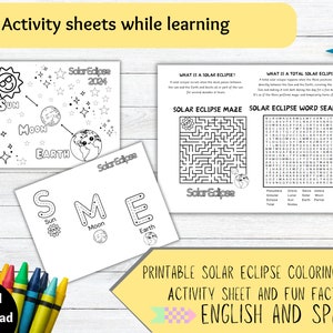 Solar Eclipse 2024 Activity Bundle, Solar Eclipse Coloring Pages, Solar ...