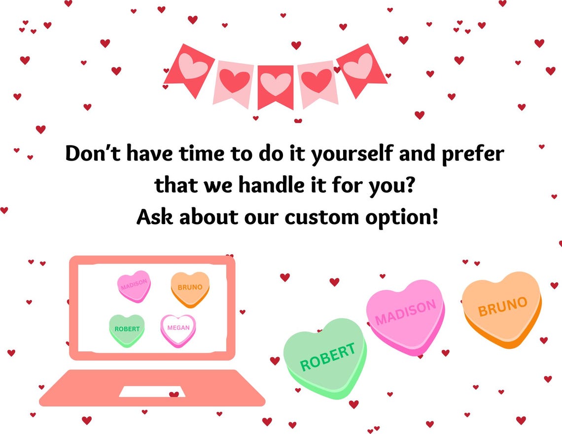 Valentine's Day Bulletin Board Kit: Conversation Hearts Decor (digital ...