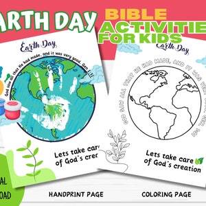 Earth Day Bible Lesson for Kids, Printable, Earth Day Handprint ...