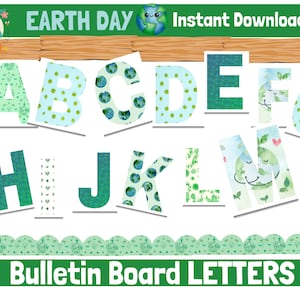 Earth Day Bulletin Board Letters, Printable Bulletin Board Letters ...