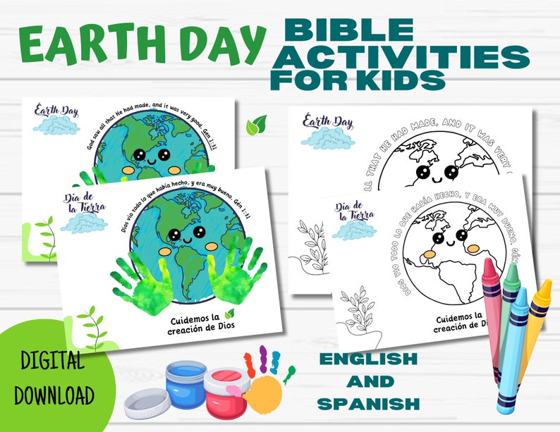 Earth Day Handprint Art Craft: Bible Lesson Activity (digital Download ...
