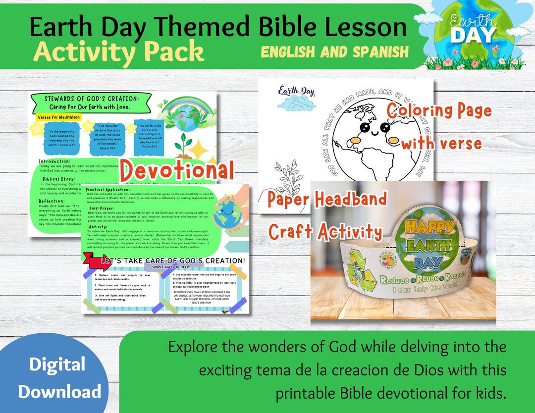 Earth Day Themed Bible Lesson Bundle - Earth Day Lesson - Homeschool ...