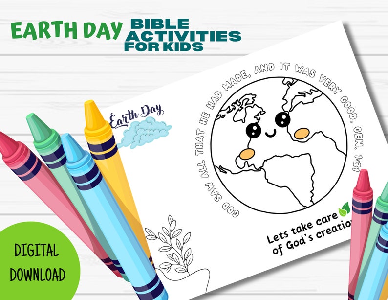 Earth Day Handprint Art Craft: Bible Lesson Activity (digital Download ...