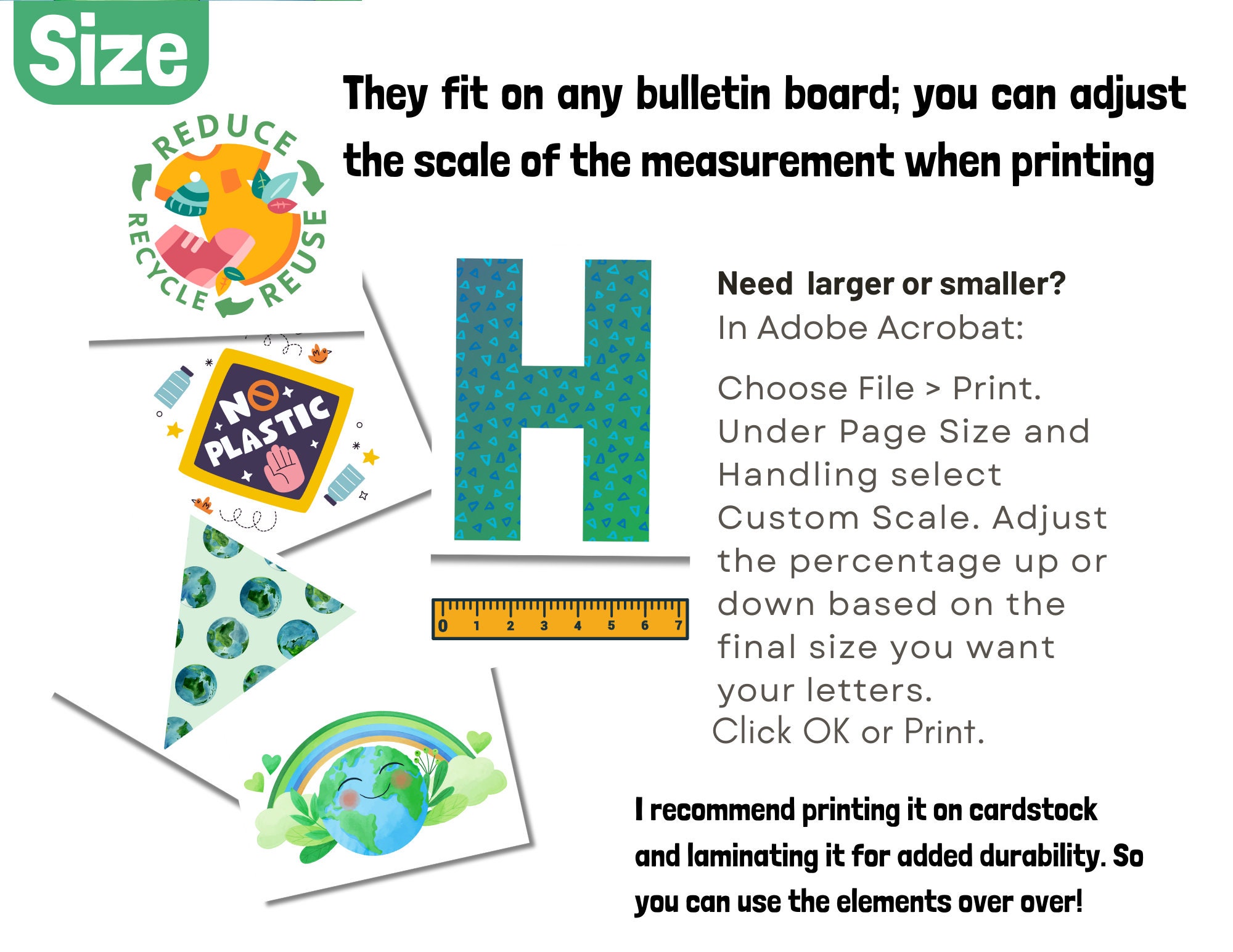 Earth Day Bulletin Board Kit, Letters, Borders, Banner April Printable ...