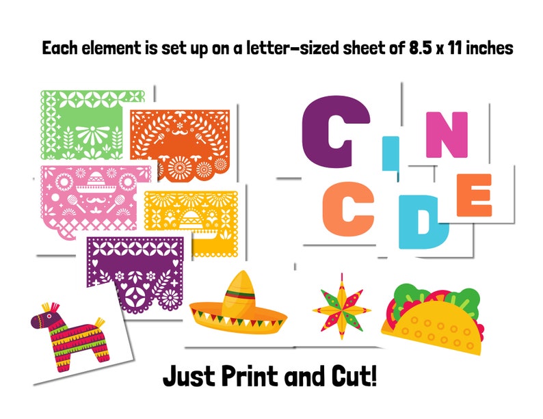 5 De Mayo Bulletin Board Kit, Letters, Borders, Banner May Printable ...