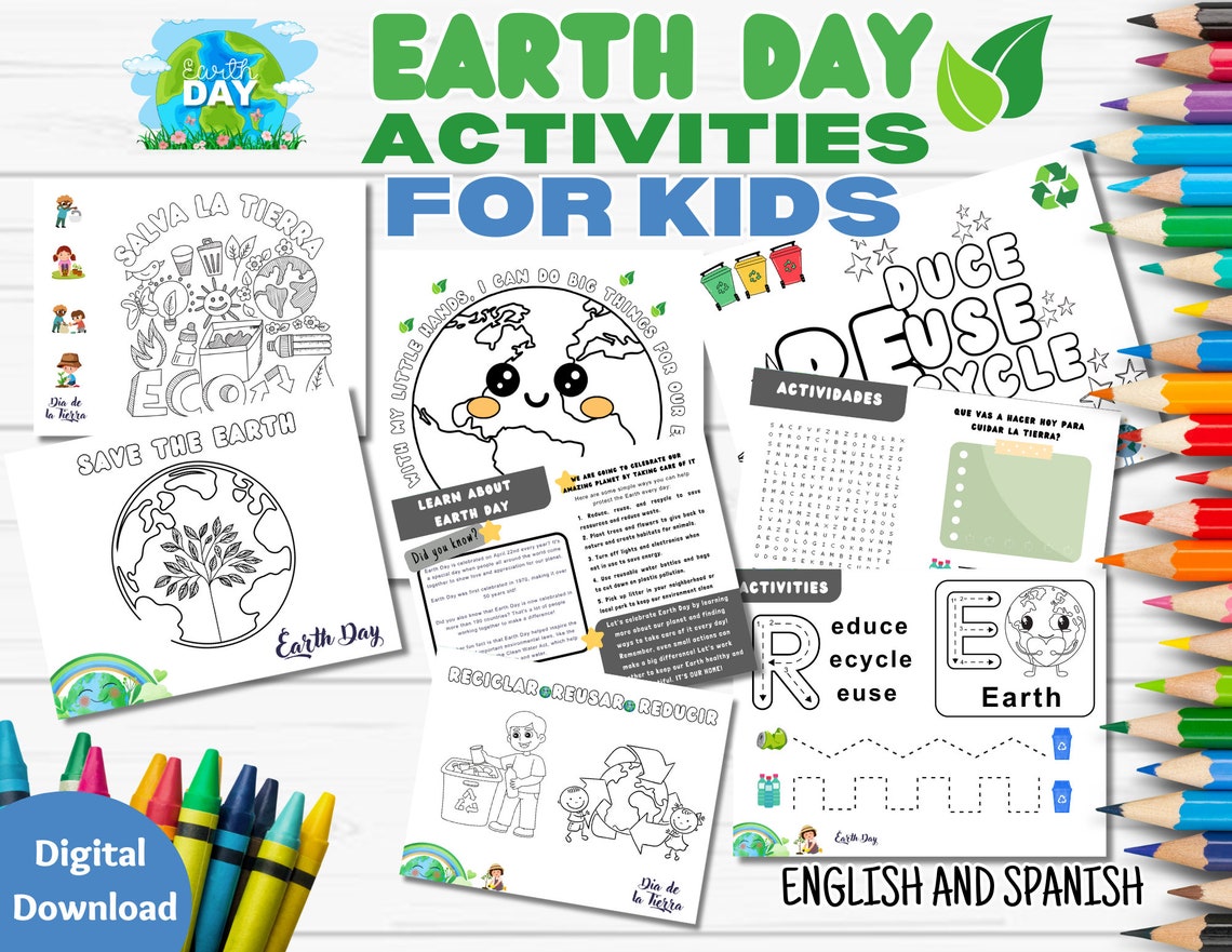 Earth Day Activity PACK, Coloring Pages, Earth Day Activities for Kids ...