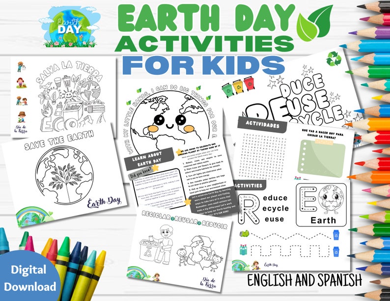 Earth Day Activity Bundle, Earth Day Coloring Pages, Earth Day ...