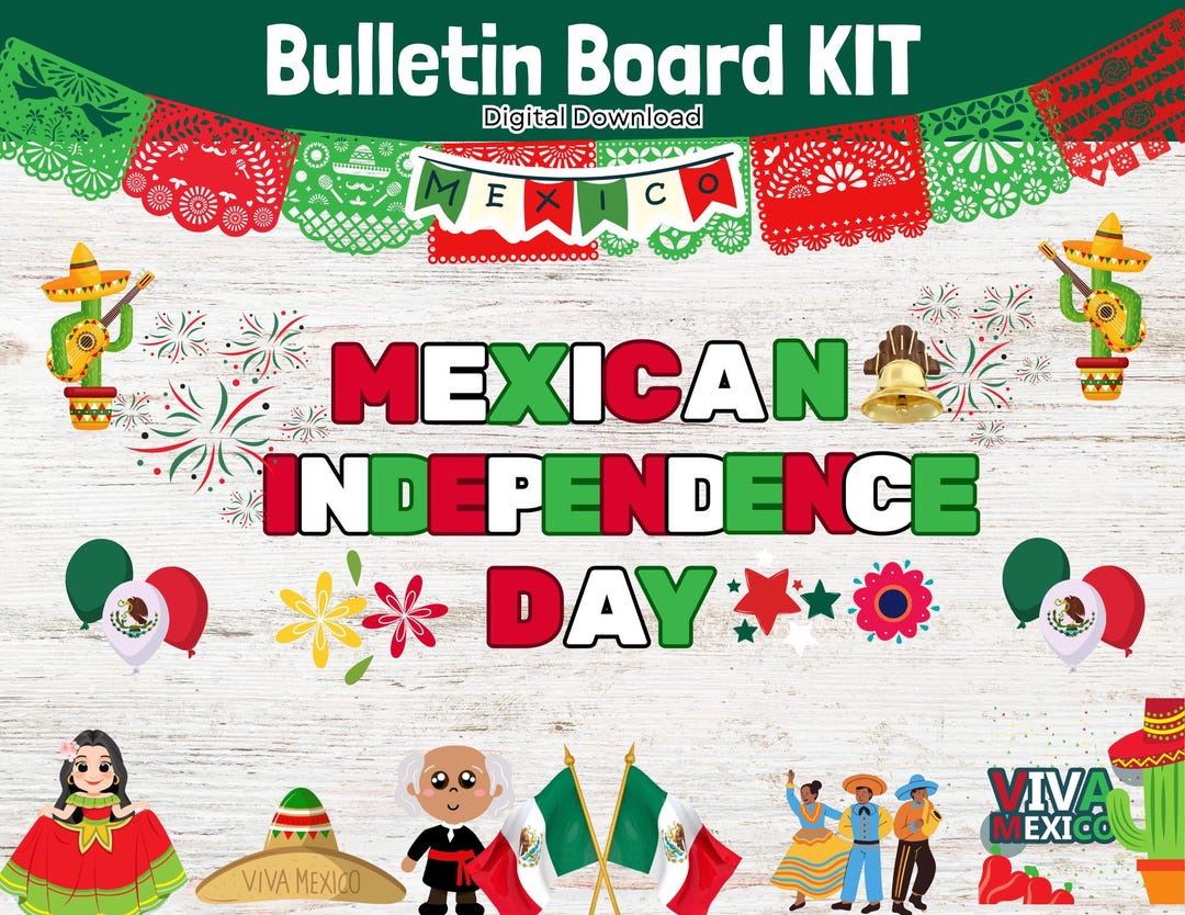 Mexican Independence Day Bulletin Board Kit, Letters, Borders, Banner ...