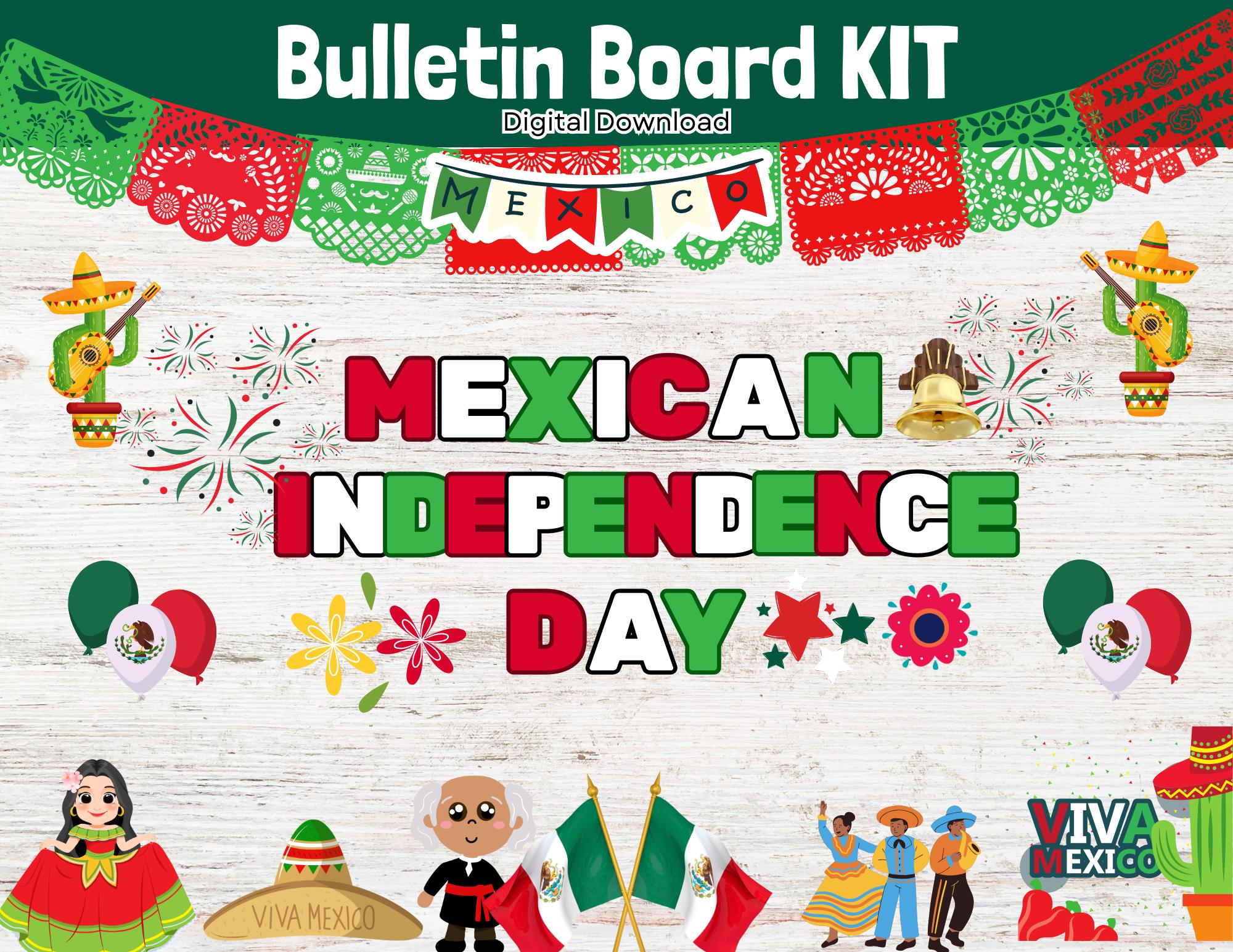 Mexican Independence Day Bulletin Board Kit, Letters, Borders, Banner ...