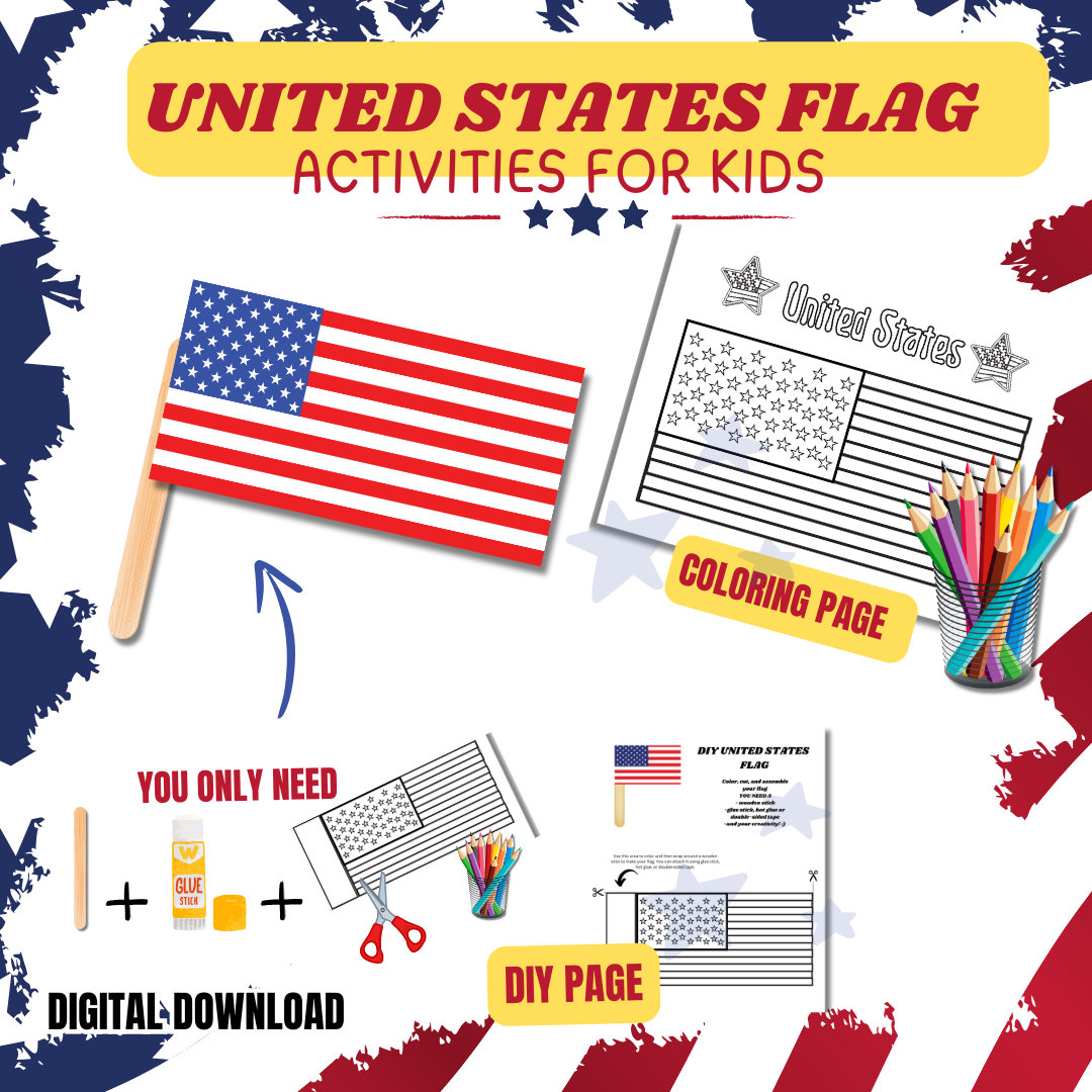 American Flag Craft, Activities for Kids, Preschool, Kindergarten ...