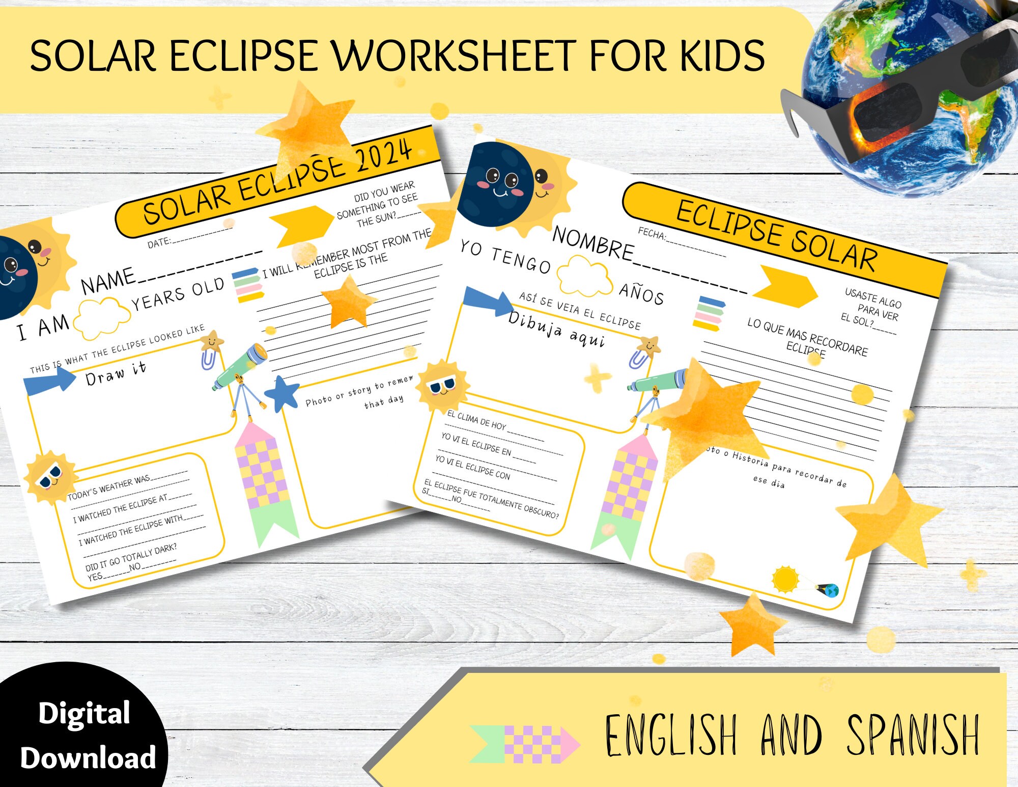 Solar Eclipse Worksheet for Kids | Solar Eclipse Activity | My Own ...
