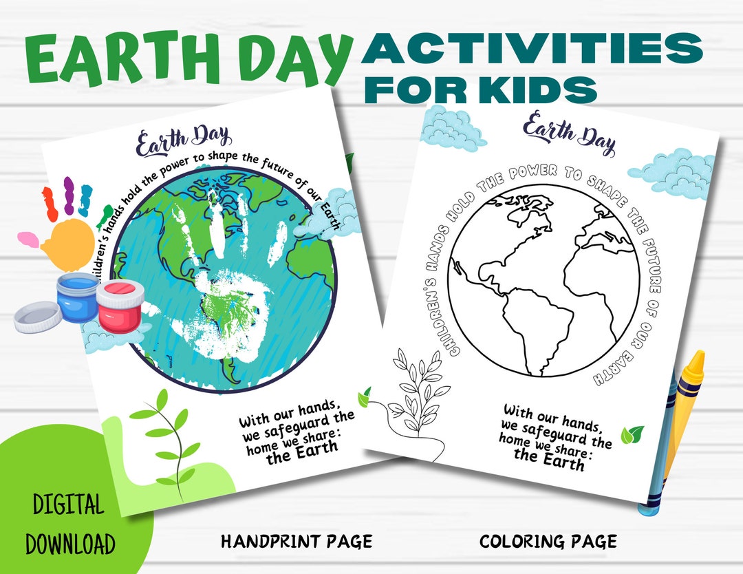 Earth Day Handprint Art: Kids Activity, Preschool Craft (digital ...