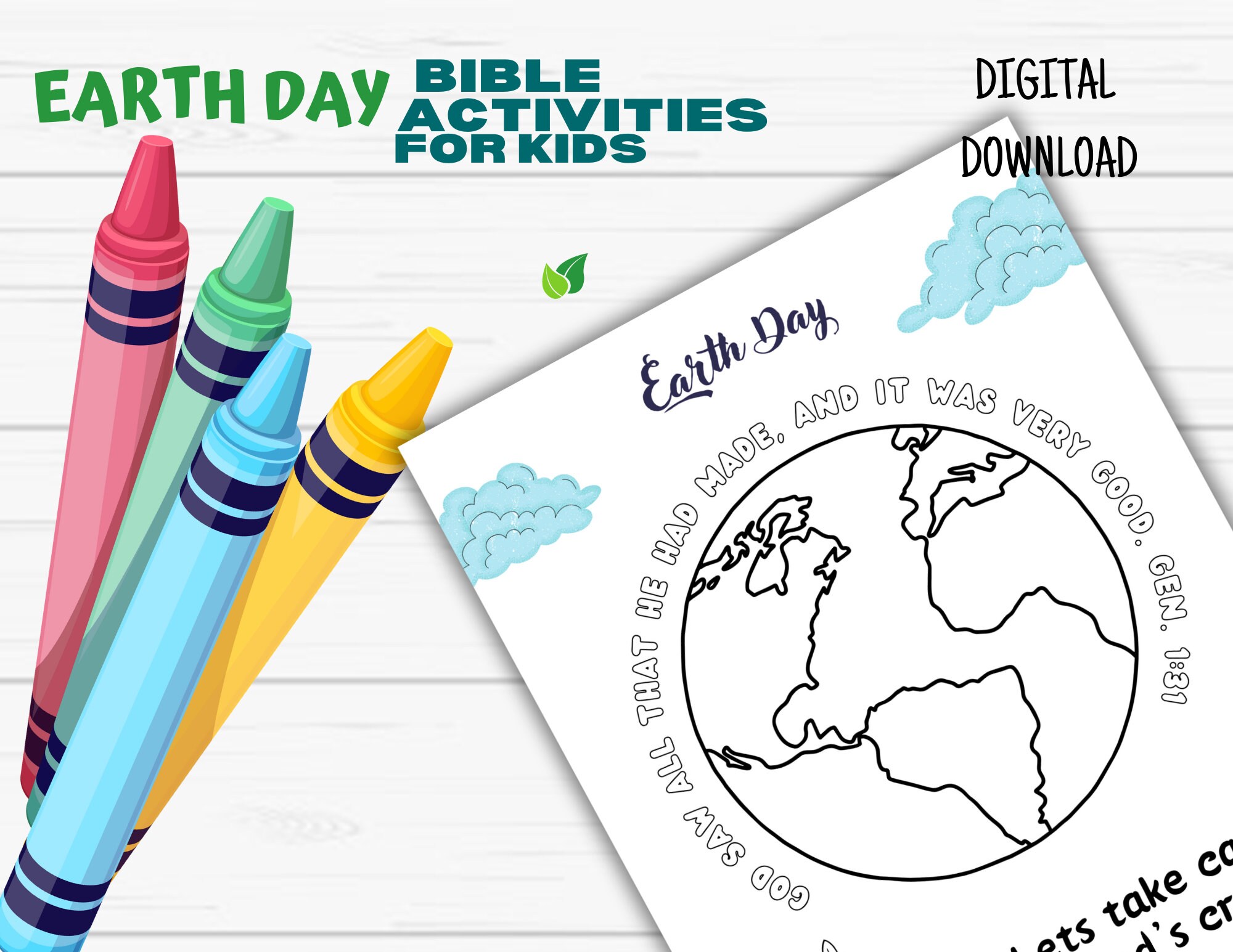 Earth Day Bible Lesson for Kids, Printable, Earth Day Handprint ...