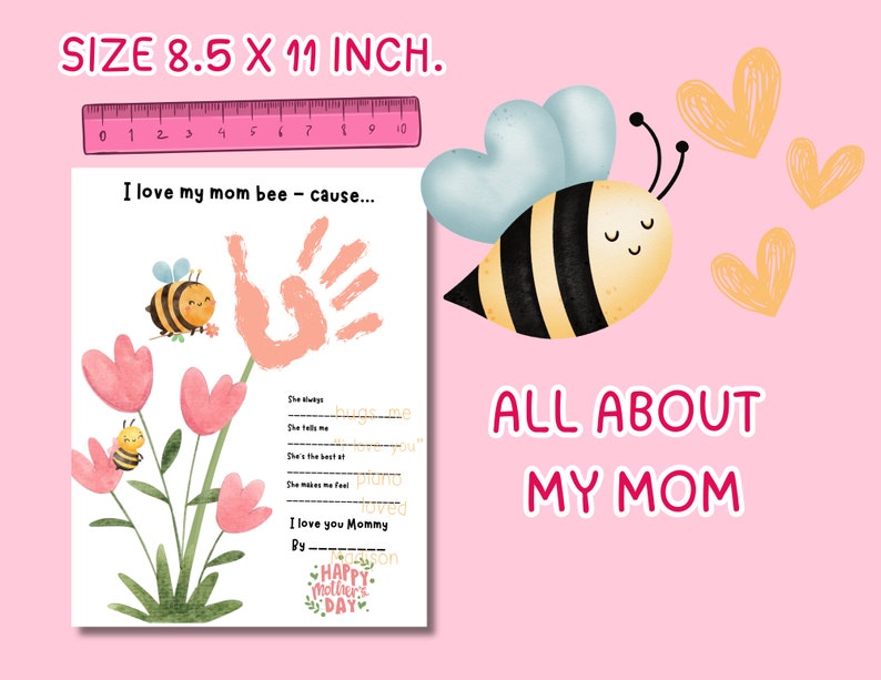 I Love My Mom | Keepsake | Mother's Day Printable, Teacher and Parent ...