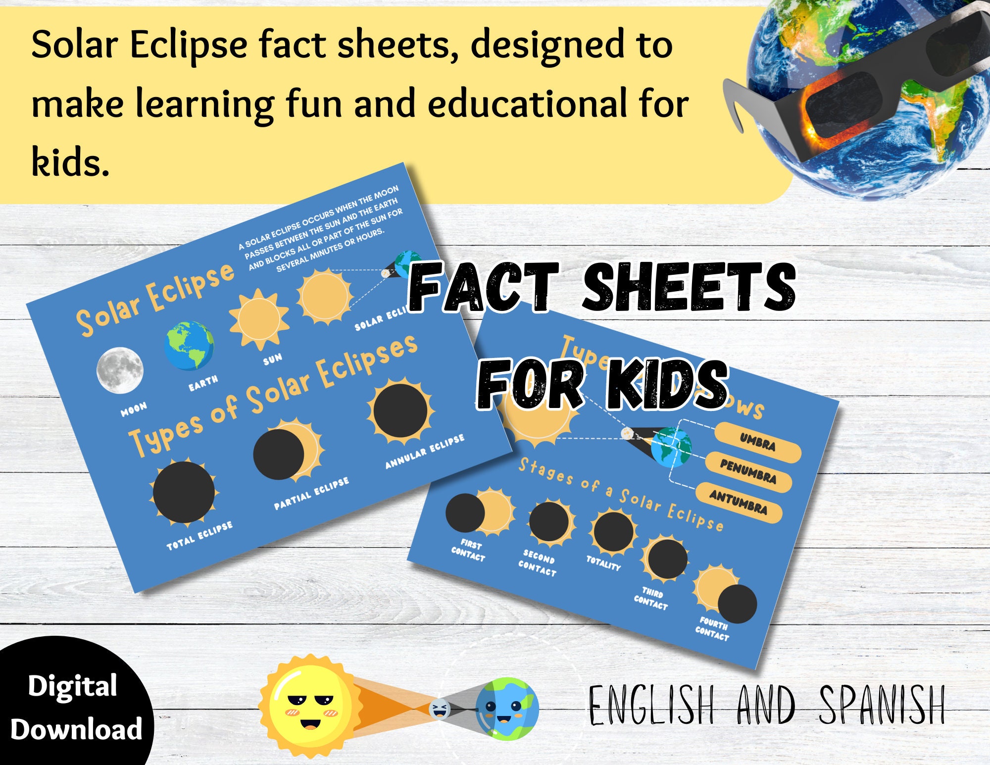 Solar Eclipse Flip Book: Educational Kids' Activity (digital Download ...