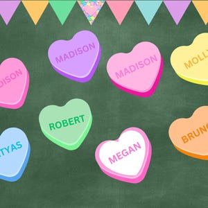 Valentine's Day Bulletin Board Kit: Conversation Hearts Decor (digital ...