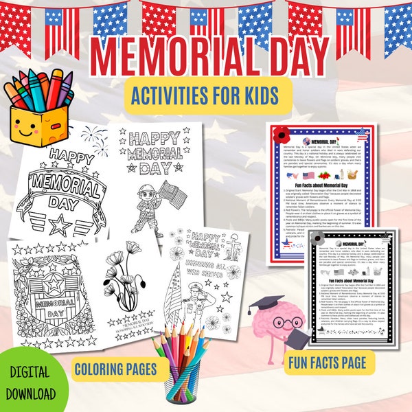Memorial Day Coloring Book - Etsy