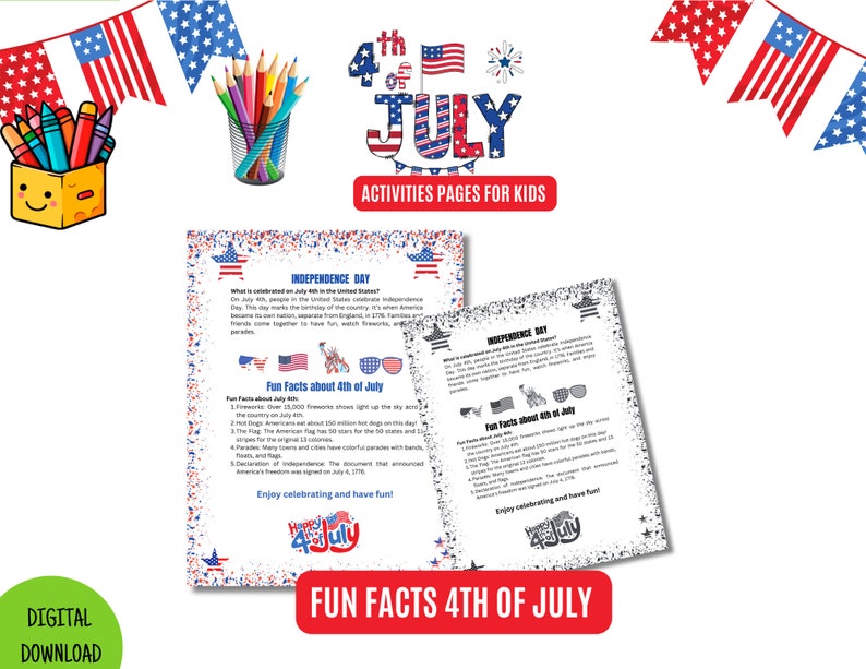 4th of July, Coloring Page, Printables for Kids, Coloring Book ...
