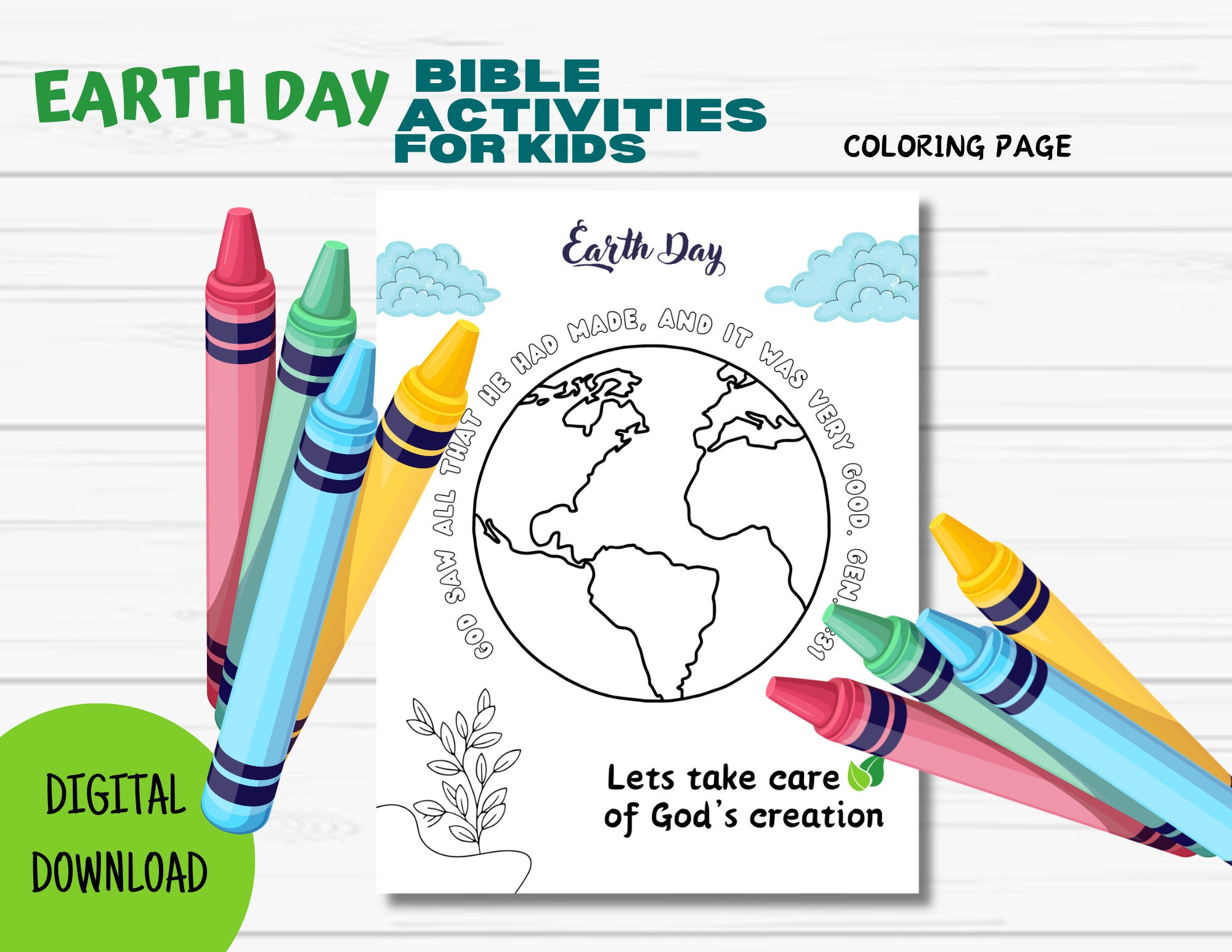 Earth Day Bible Lesson for Kids, Printable, Earth Day Handprint ...