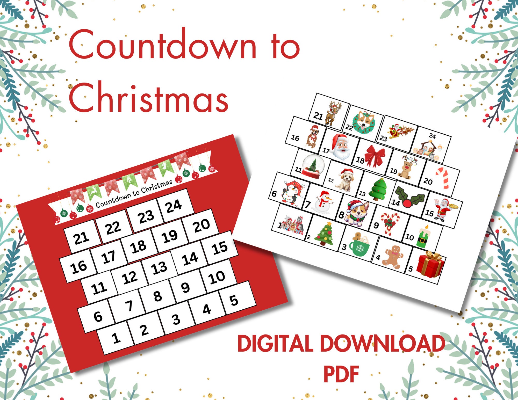 Christmas Countdown Crafts for Kids | Christmas Countdown Advent ...