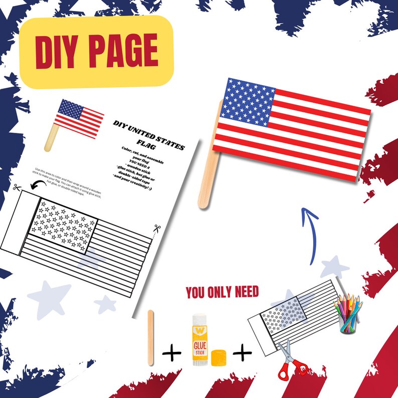 American Flag Craft, Activities for Kids, Preschool, Kindergarten ...