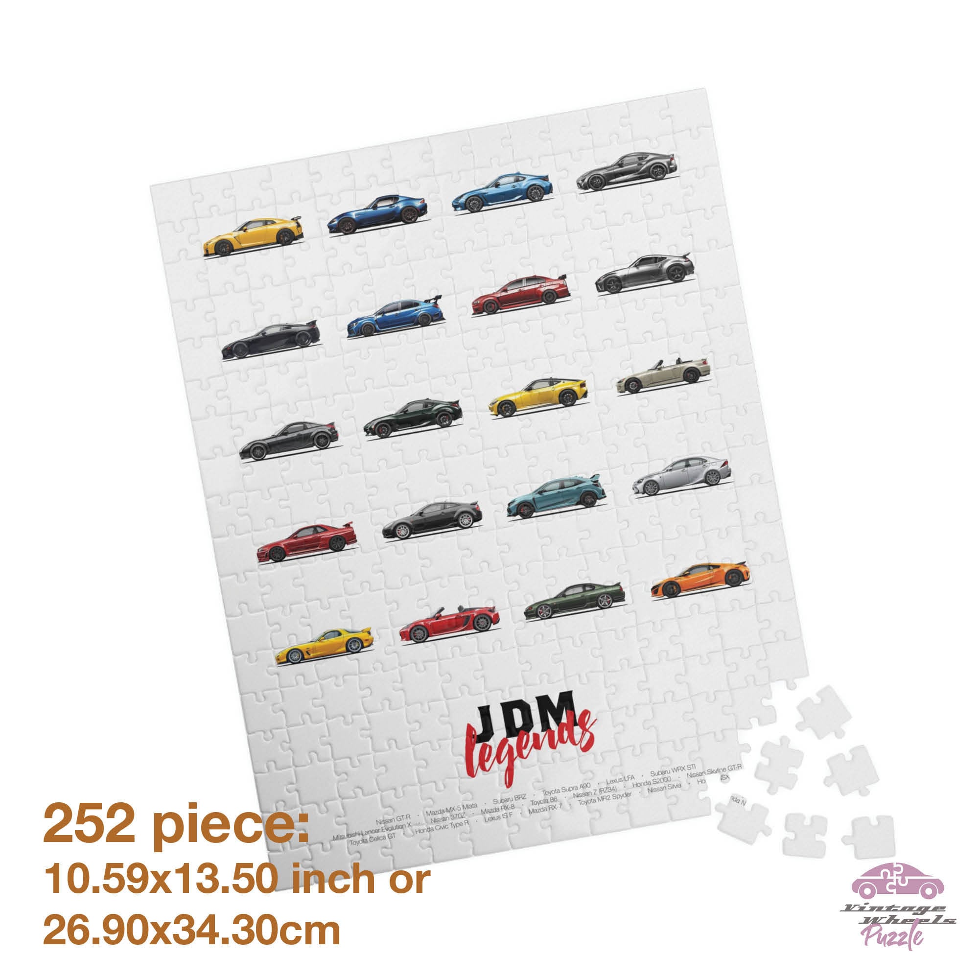 JDM Legend Car Collection Jigsaw Puzzle, ,mazda MX-5, Nissan GT-R ...