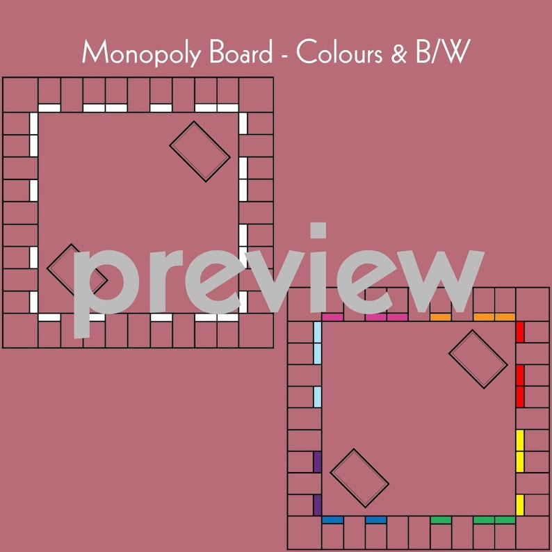 Custom DIY Monopoly Board Template Bundle | the CHEAPEST Digital ...