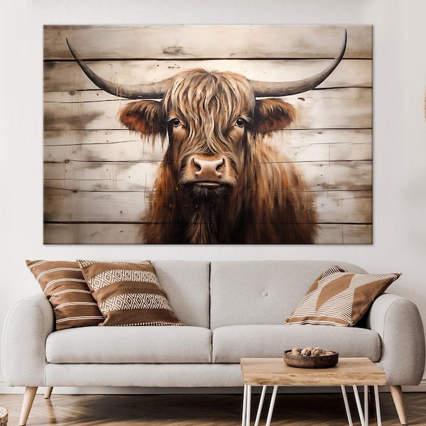 Highland Cow Wooden Art - Etsy
