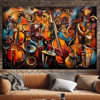 Abstract Musician Wall Art | Colorful Conga Player Print | Modern Boho ...