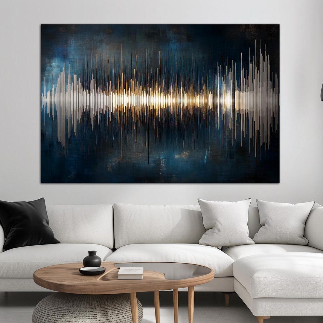 Soundwave Abstract Canvas Wall Art College Dorm Decor Sound Wave Art ...